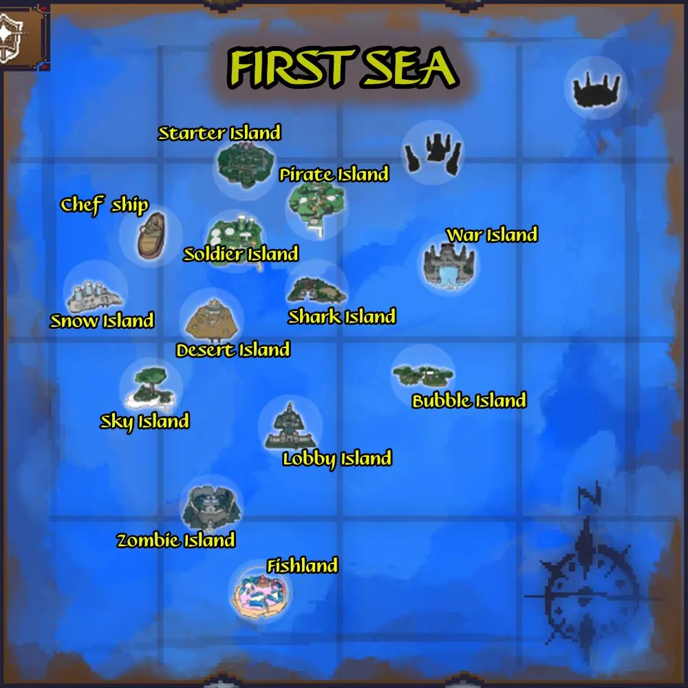 Carte King Legacy – Toutes les îles, quêtes et niveaux requis