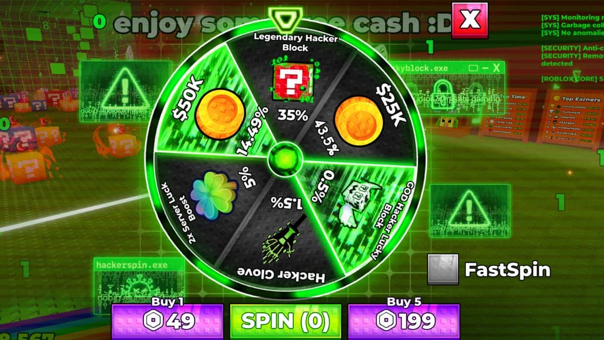 Guide de mise à jour complet de Hacker Sammy – Briser un bloc chanceux